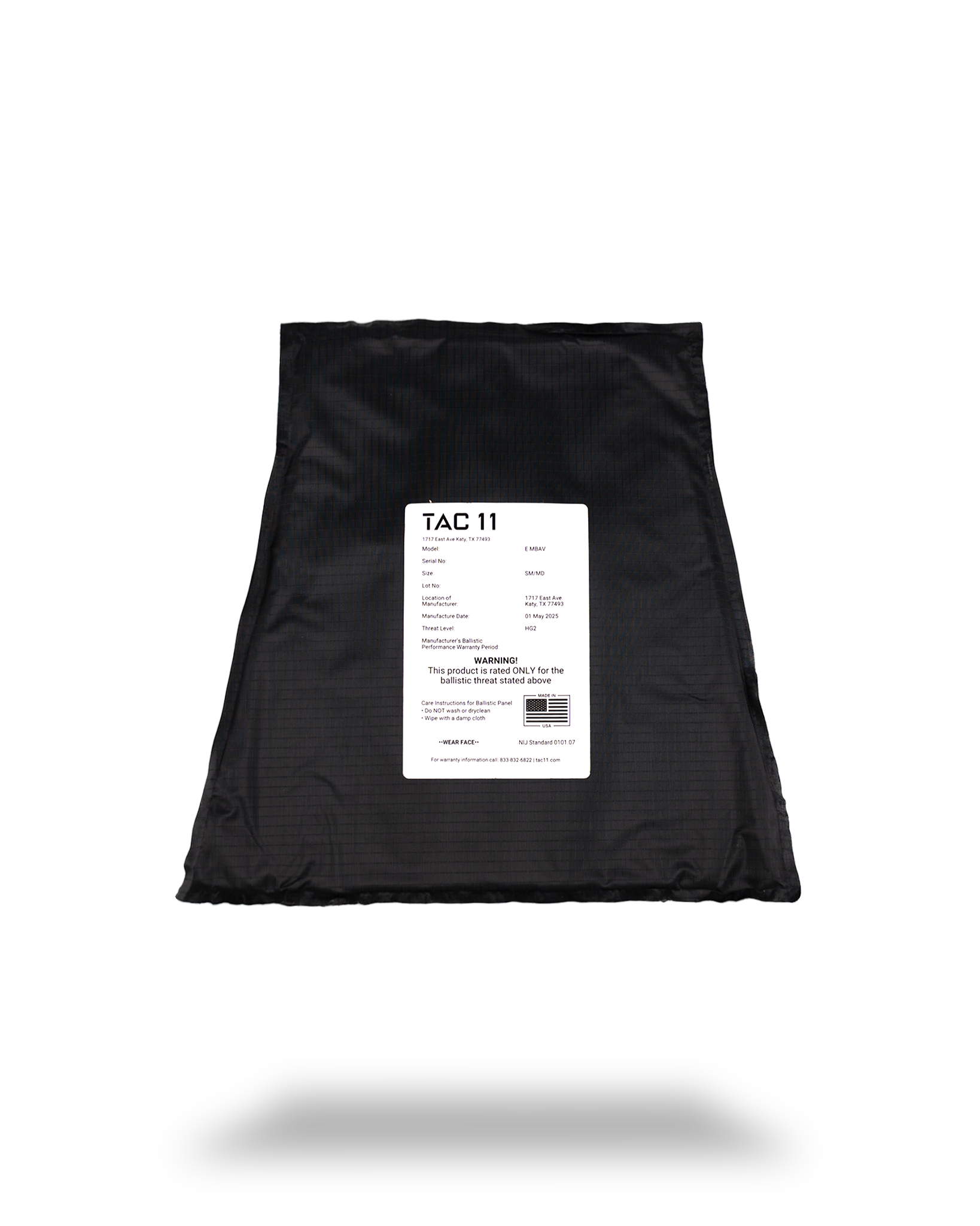 TAC-11 E-MBAV Soft Armor Inserts – Tracer Tactical